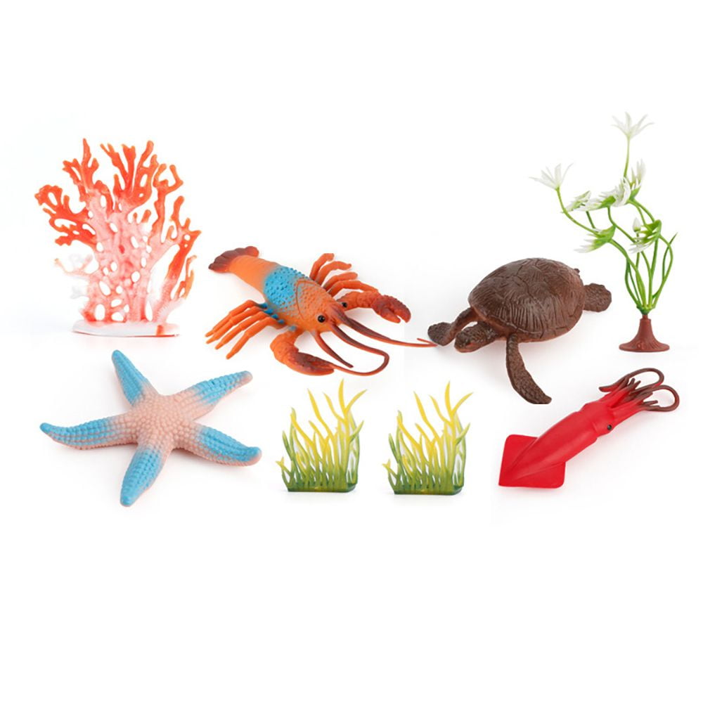 1Set Gift Educational Toy Micro Landscape Ocean Plants Squid Shark ...