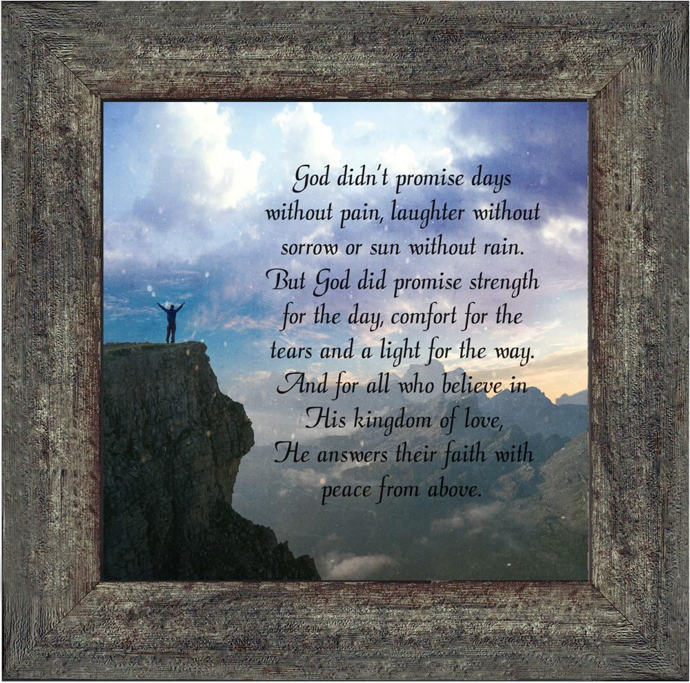 God's Promise, Poem of Comfort, Peace and Faith Picture Frame. 10x10 ...