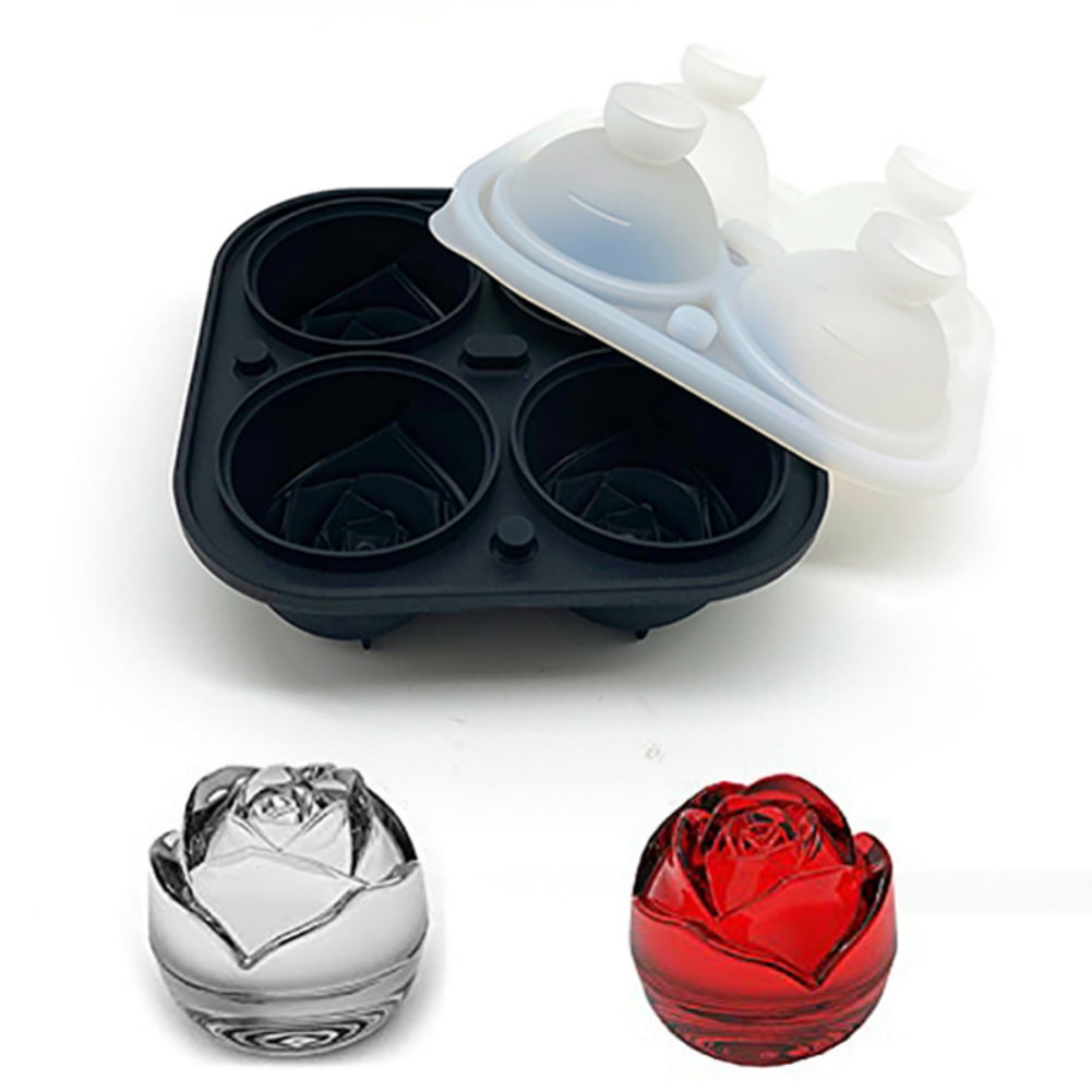 Silicone Rose Ice Cube Tray,Easy Release Large Novelty Ice Ball Maker ...
