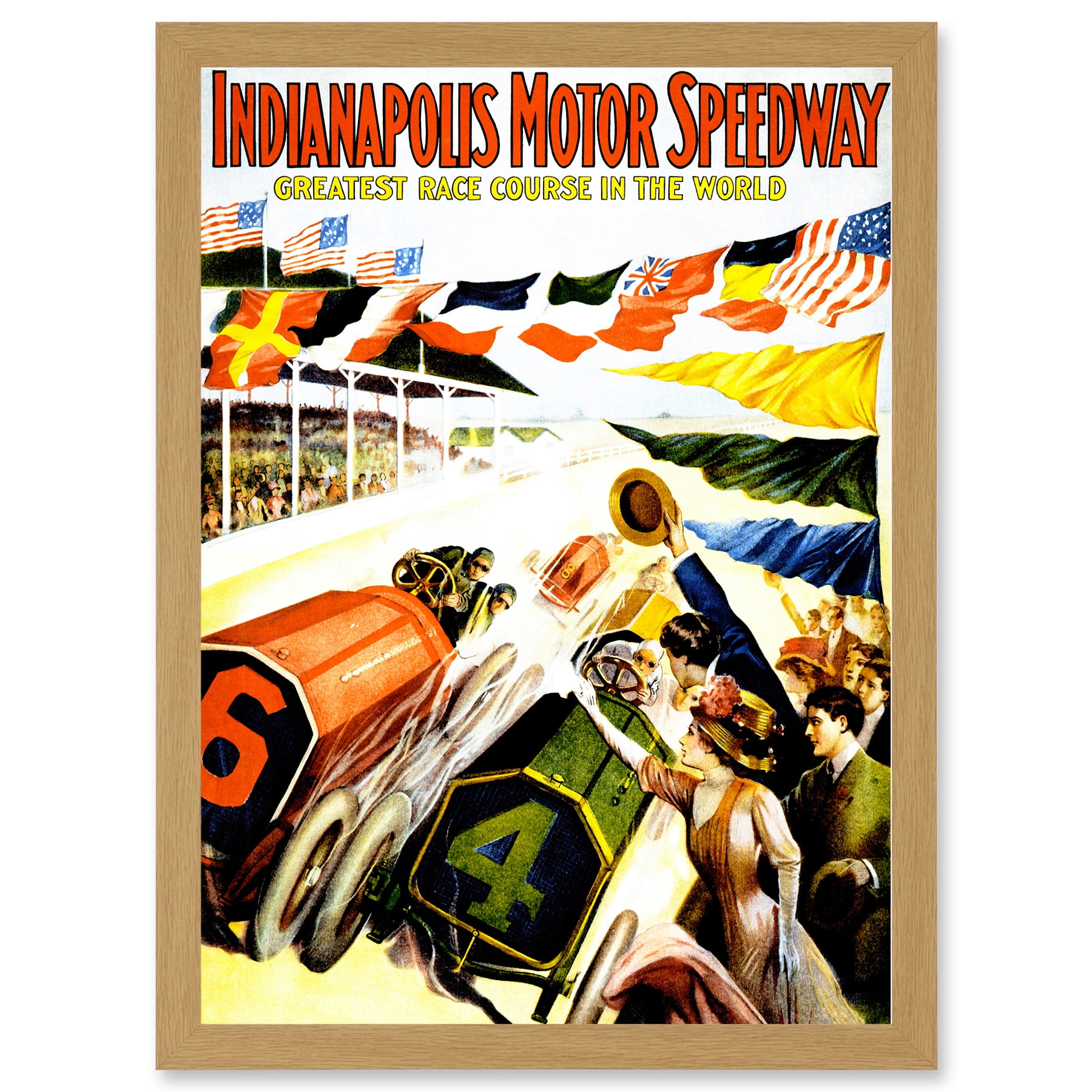 Sport Race Indianapolis Motor Speedway Car Flag Indy 500 A4 Artwork ...