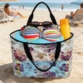 Spring Floral Beach Bag for Women, Large Breathable Mesh Beach Tote Bag ...