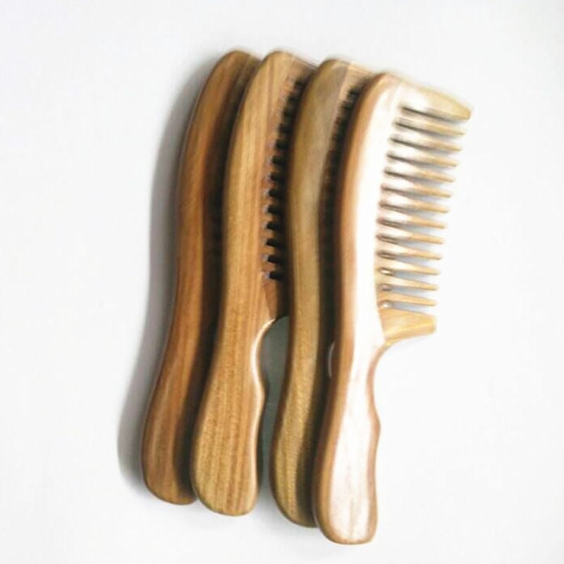 1Pcs Handmade Wooden Sandalwood Wide Tooth Wood Comb Natural Head ...