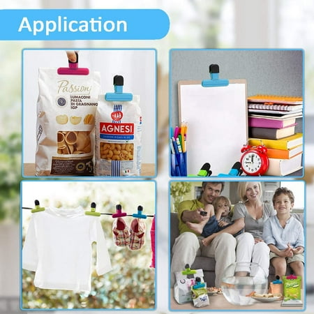 Food Bag Closure, 9Pcs Plastic Food Clip Closure For Open Bag / Coffee ...