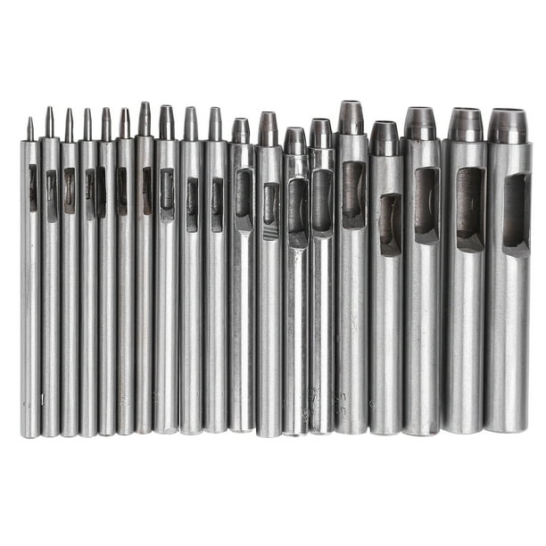 Juego de herramientas perforadoras rectas y redondas, todo acero, accesorios para manualidades ...