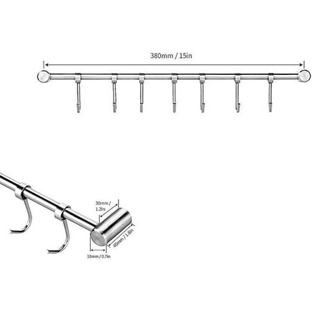 Kitchen Wall Rack Kitchen Utensil Wall Storage Rack With 7 Hooks, For ...