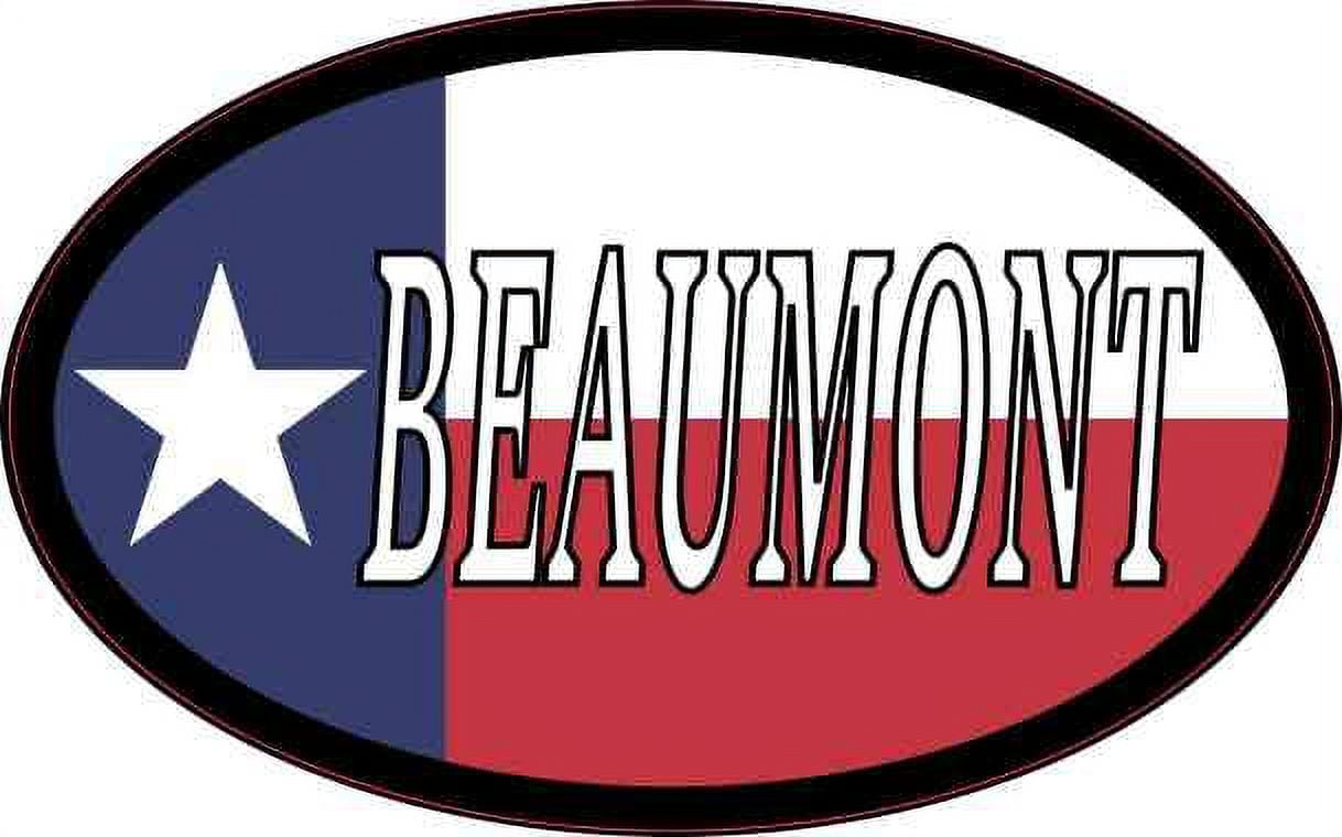 4in x 2.5in Oval Texan Flag Beaumont Sticker - Walmart.com