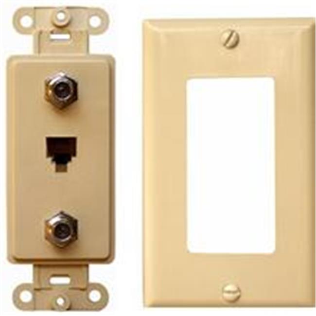 Decorator Double Coax Single Phone Jack 2 Piece Ivory - Walmart.com