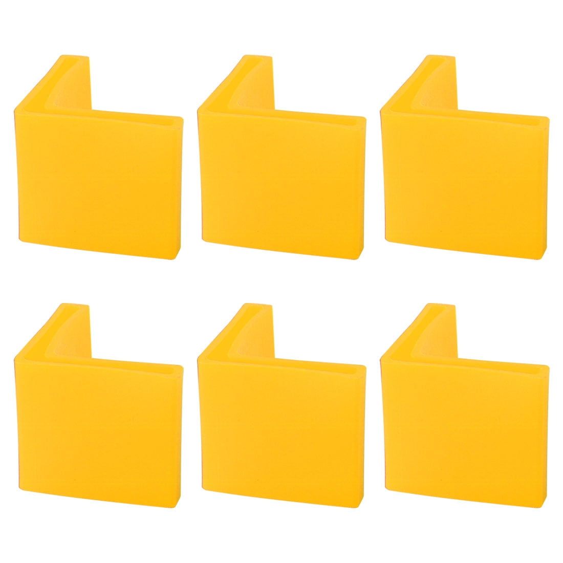 6 Pcs Yellow Plastic Angle Iron Foot L Shape Edge Floor Protector 50 x ...
