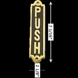 Brass Door Push Sign Plate Plaque Entry Way Doors 7 in. Height 2 1/8 ...