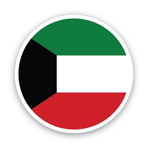Round Kuwaiti Flag Sticker Decal - Self Adhesive Vinyl - Weatherproof ...