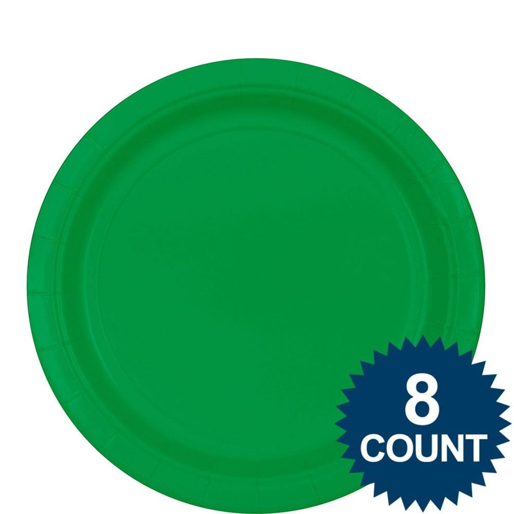 Green 9?Paper Luncheon Plates (8 Pack) - Party Supplies - Walmart.com