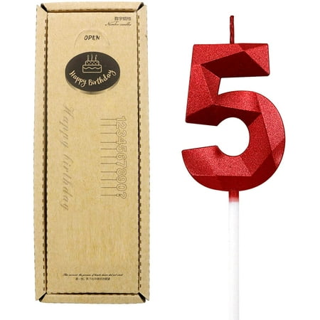 SHTUUYINGG2.8 Inch Birthday Cake Candles Number Candles 3D Design ...