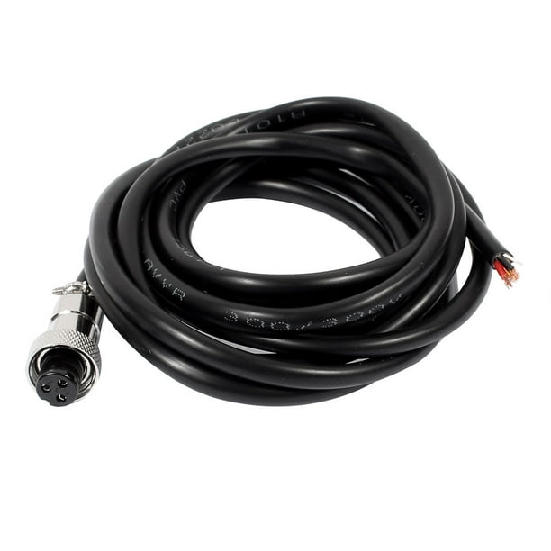 GX12 2m Type 3 Pin Female Aviation Socket Connector Electrical Cable ...