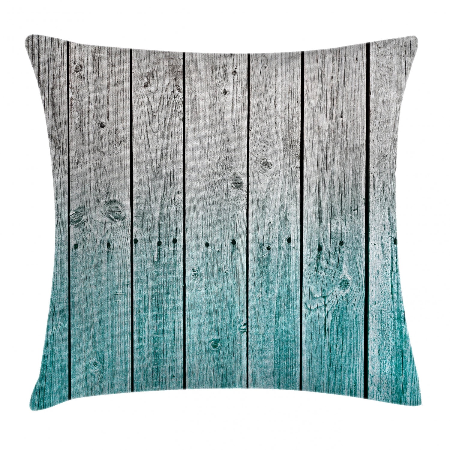 Rustic Throw Pillow Cushion Cover, Wood Panels Background with Digital ...
