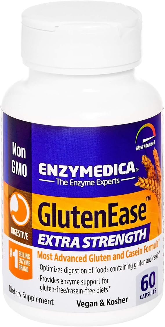 Enzymedica | GlutenEase, Extra Fuerte, 60 Cápsulas. Suplemento que ...