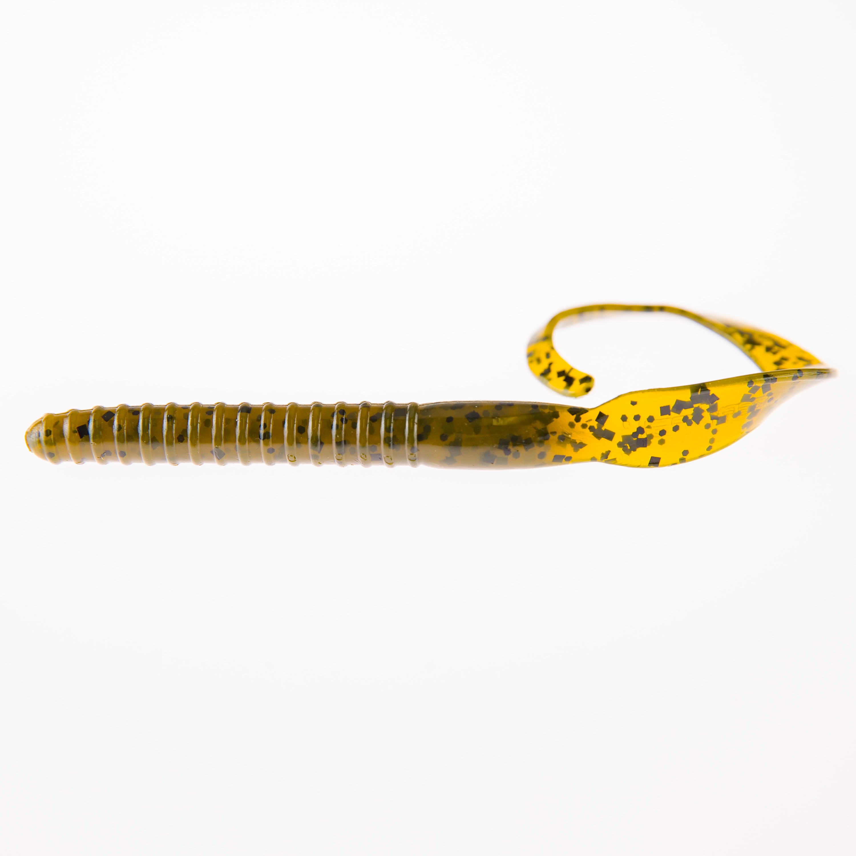 Ozark Trail Kicker Curl 7”, Green Pumpkin, 14pc Fishing Soft Baits ...