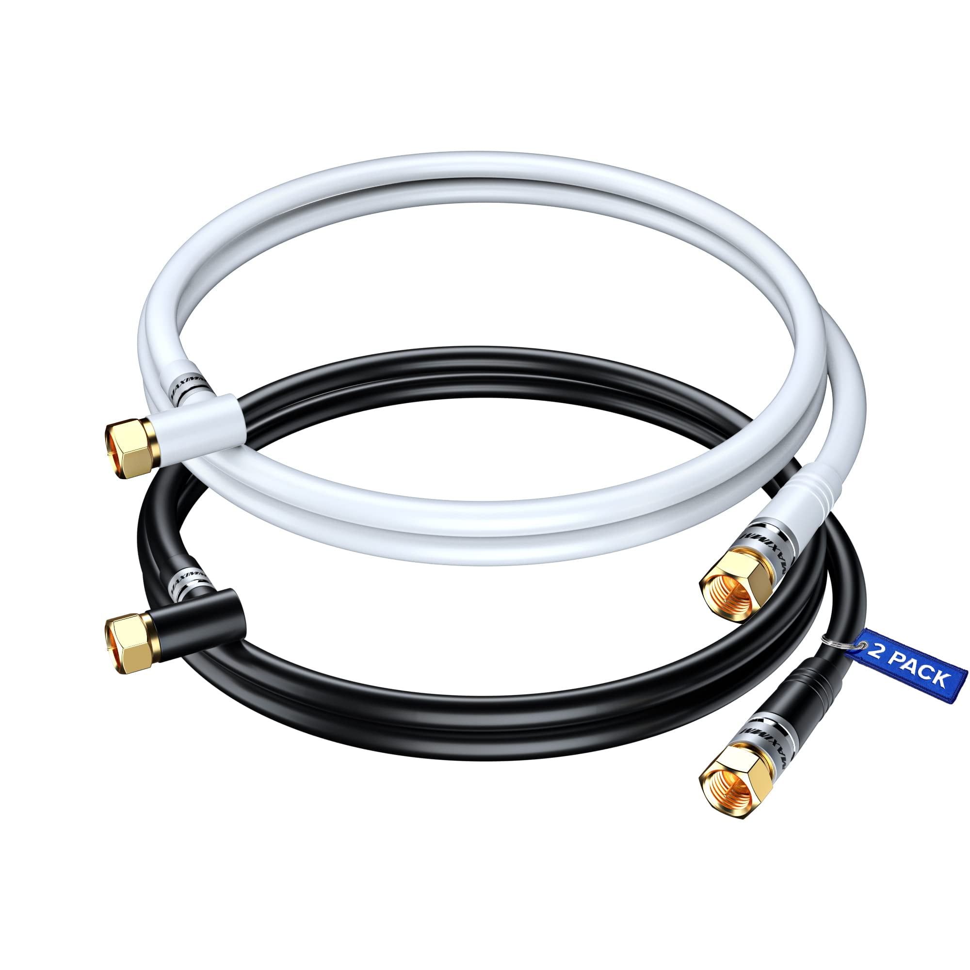 Coaxial Cable RG6, with a Right Angle 90° Connector, 1.5 ft, Coax Cable ...