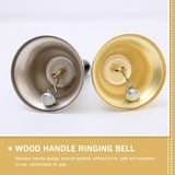 NICEXMAS Extra Loud Hand Call Bell Wooden Handle Metal Handheld Bell ...