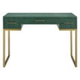 Southern Enterprises Carabelle Faux Croc Leather Computer Desk in Green ...
