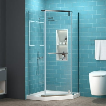 SUNNY SHOWER 36 x 36 x 72 inch Bypass Sliding Shower Enclosure, 1/4 ...