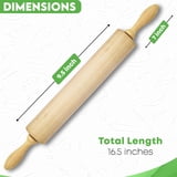 Cadley Classic Wooden Rolling Pin 17 inches| Natural| Rolling Pin For ...