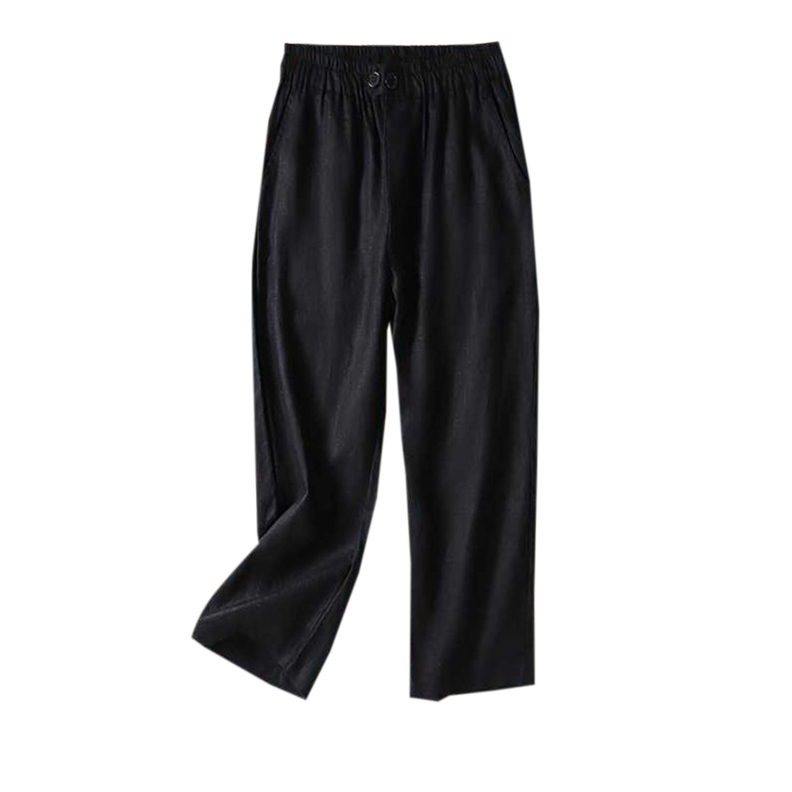 Click here for Cameland Women Summer Trousers Solid Color Soft Co... prices