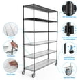 6 Tier Wire Shelving Unit, 6000 LBS NSF Height Adjustable Metal Garage Storage Shelves with ...