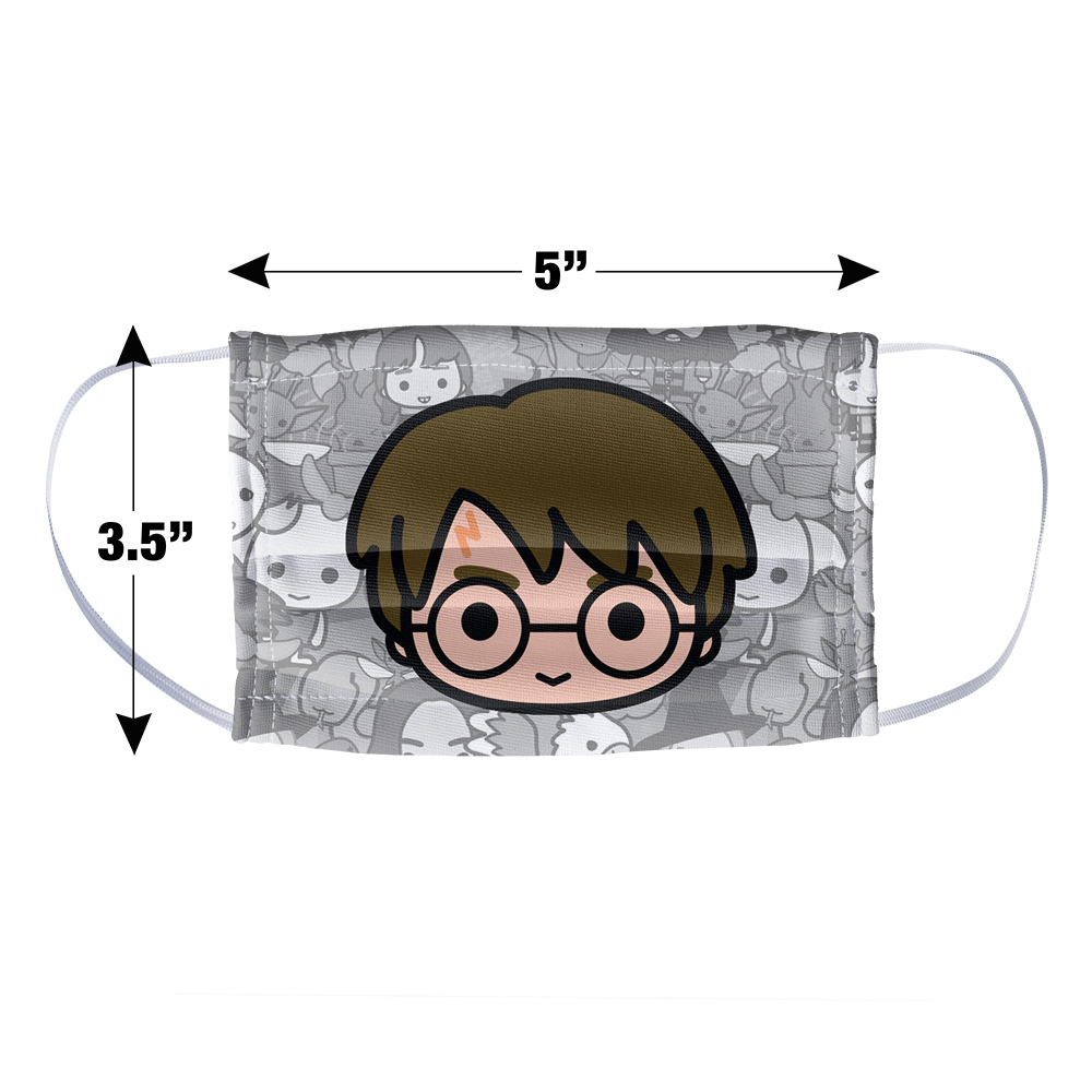 Harry Potter Harry Chibi Head 1 Ply Reusable Face Mask Covering Kids Harry Potter Harry Chibi Head 1 Ply Reusable Face Mask Covering Kids