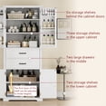 72.5-Inch Tall Clean White MDF Storage Cabinet with Adjustable Shelves ...
