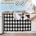 Black White Plaid Cabinet Curtain 35"Wx35"L,Dustproof Under Sink Skirt ...