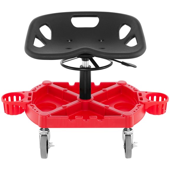 KFFKFF Rolling Garage Stool 300 lb Adjustable Machine Shop Seat with ...