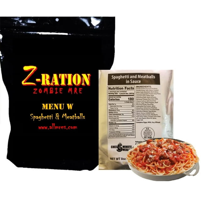 Z-Ration – Menu W MRE (Ready to Eat) Spaghetti and Meatballs: A Tasty ...
