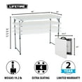 Lifetime 4-Foot Height-Adjustable Fold-In-Half Table, White Granite ...
