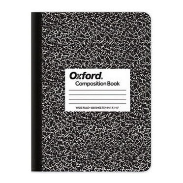 Oxford Composition Book, 9-3/4 x 7-1/2, Wide Rule, Black Marble, 100 ...