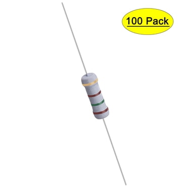 Uxcell 470K Ohm 3W ±5% Tolerance Axile Lead Metal Oxide Film Resistor ...