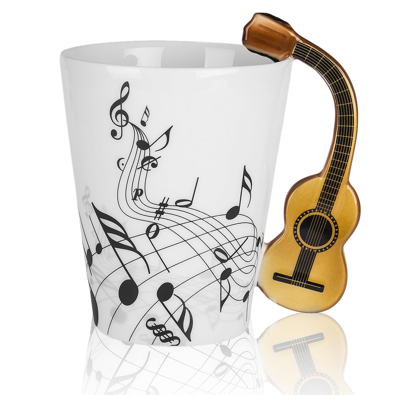 LanHong 13.5 Ounce Guitar Mug Music Note Coffee Mug Ceramic Guitar ...