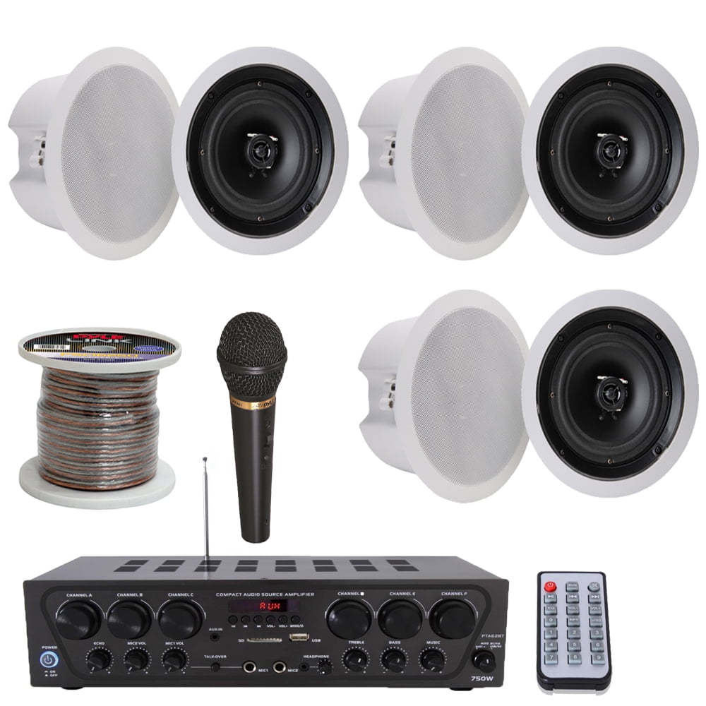 Lectronify 2-Ch. Bluetooth Home Audio Amplifier, (6) 6.5 inch 200W ...