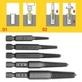 5x Broken Bolt Extractor Kit Hex Shank Spiral Flute Bolt Extractor Set ...