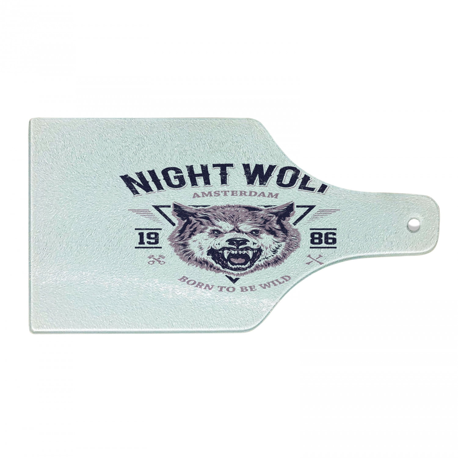 Wolf Cutting Board, Born to Be Wild Angry Animal Vintage Grunge ...