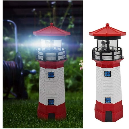 Solar Lighthouse Garden Lighthouse Solar LED Lighting Rotating ...