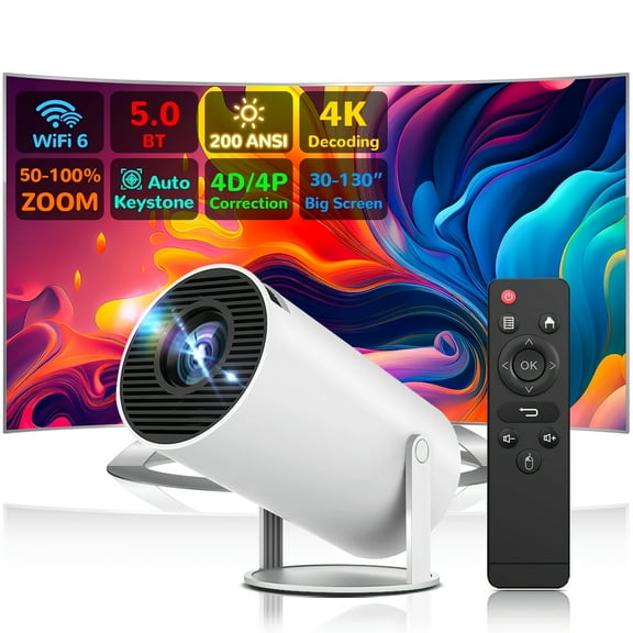 4k Smart Projector Android TV 5G WiFi 6 Freestyle LED Home Theater ...