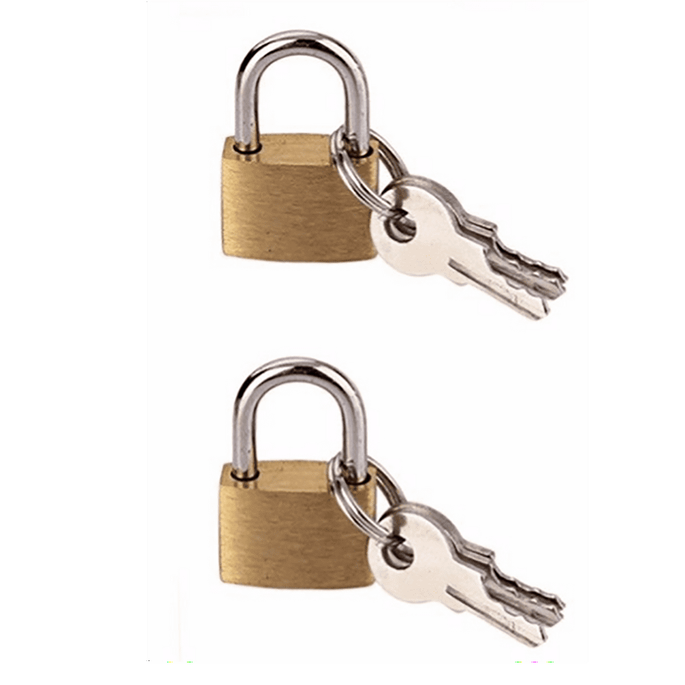 2pack Metal Padlock Brass Travel Locks Keyed Suitcase Luggage Jewelry ...