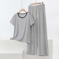 Atogsazn Womens Two Piece Striped Set Casual Crew Neck Short Sleeve T ...