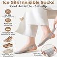 Ice Silk Invisible Liners, Women's Ice Silk No Show Ultra-Thin Liners ...