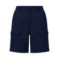 Ceisia Elastic Waist Multi Pocket Mens Cargo Shorts Solid Roll Cuff ...