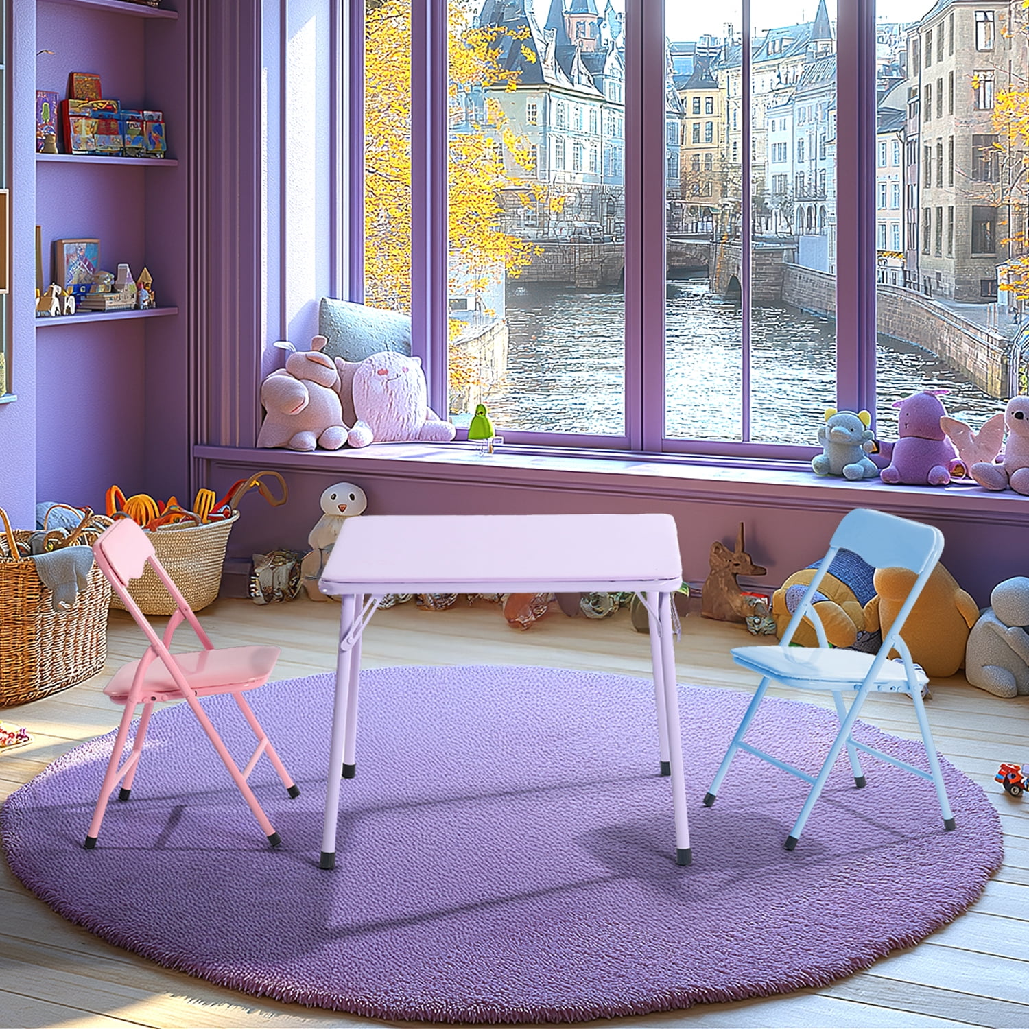 Click here for Homy Casa 3-Piece Kids Folding Table And Chair Set... prices