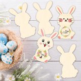 Abbraccia 5 Pieces Easter Wooden Bunny Cutouts Wood Pieces to Paint ...