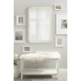 Kate and Laurel Rahfy Boho Rectangle Rattan Mirror, 24 x 36, White ...