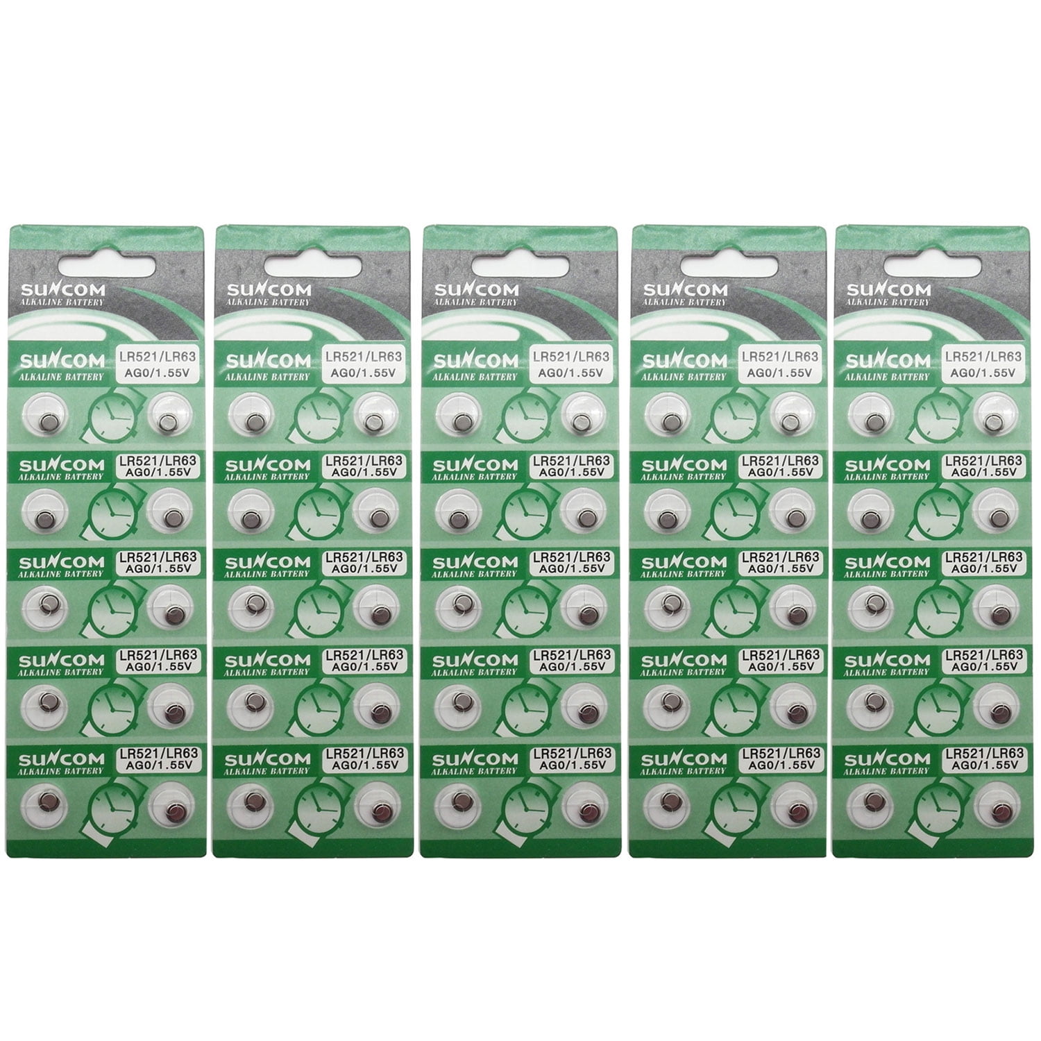 SUNCOM (50 pcs) AG0 Alkaline 1.5V Button Cell Battery Single Use LR512 ...