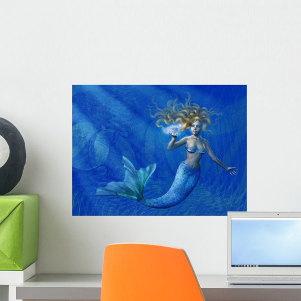 Deep Sea Mermaid Wall Mural by Wallmonkeys Peel and Stick Graphic (18 ...